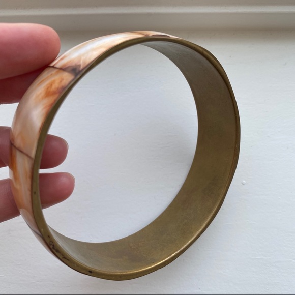 Vintage | Jewelry | Vintage Brown Cream Shell Segment Bracelet | Poshmark